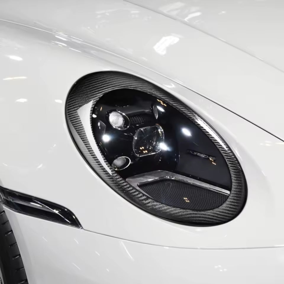 Porsche 911 992 (2019–2022) – Carbon Fiber Headlight Eyelid Covers ...